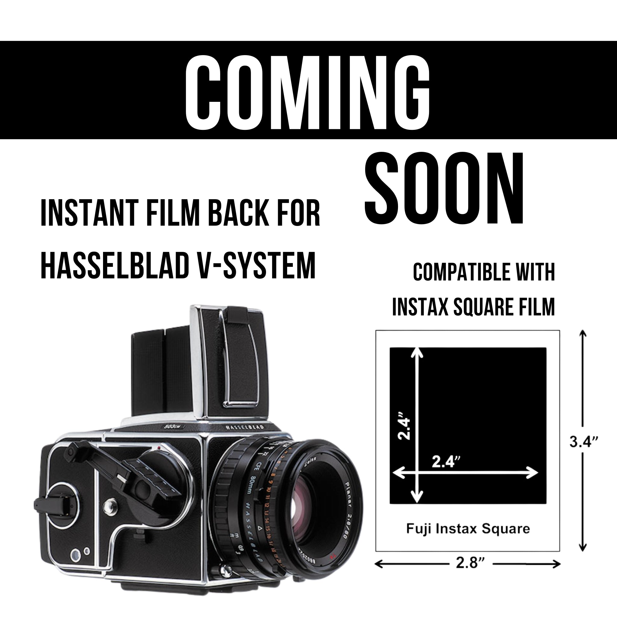 Instant Film Back for Hasselblad V-System (Compatible with Instax SQUA – Jollylook