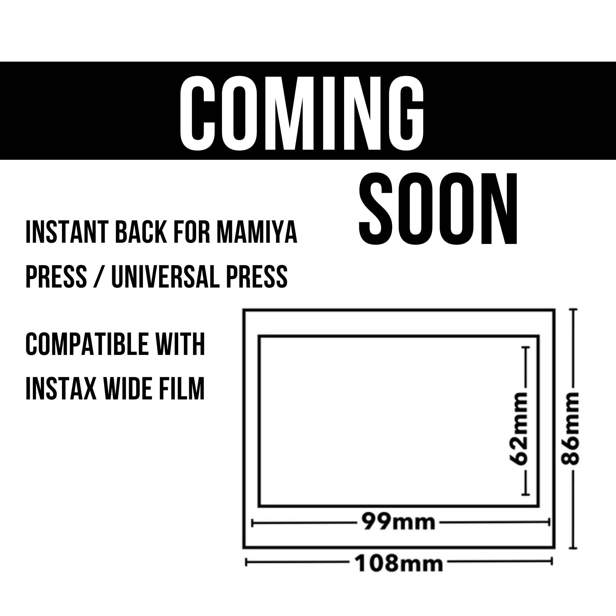 Instant Film Back for Mamiya Press / Universal Press (Compatible with ...